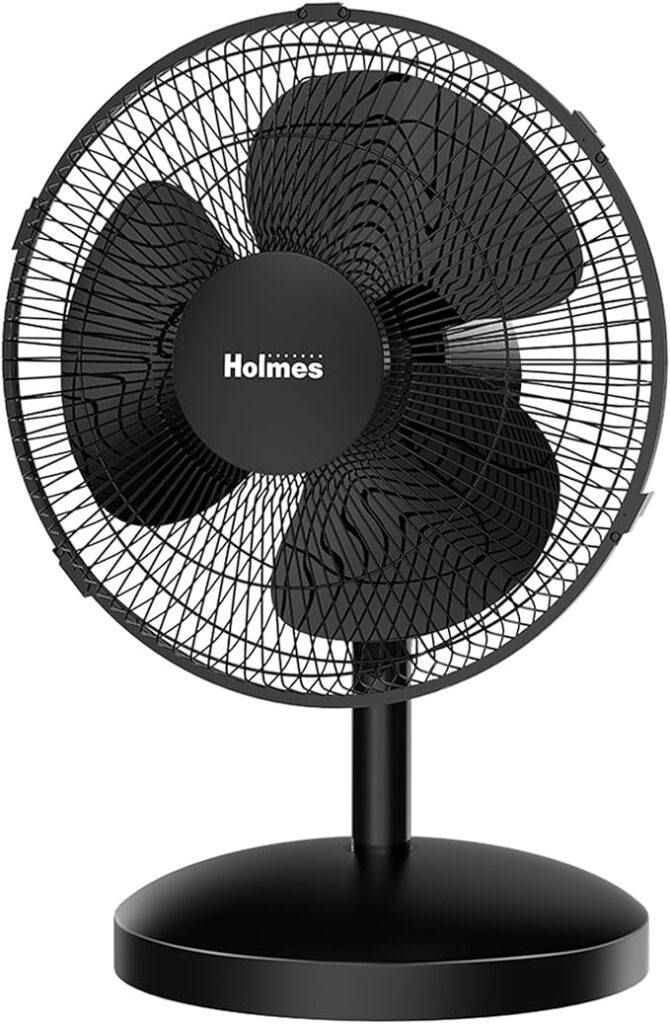 Holmes 12″ 3-Speed Table Fan with 75° Oscillation & Tilt Review: Pros ...
